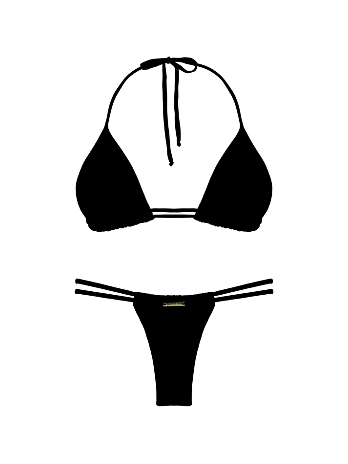 Essential Solids Midnight Charm Double Loop String Bikini Bottom – San ...