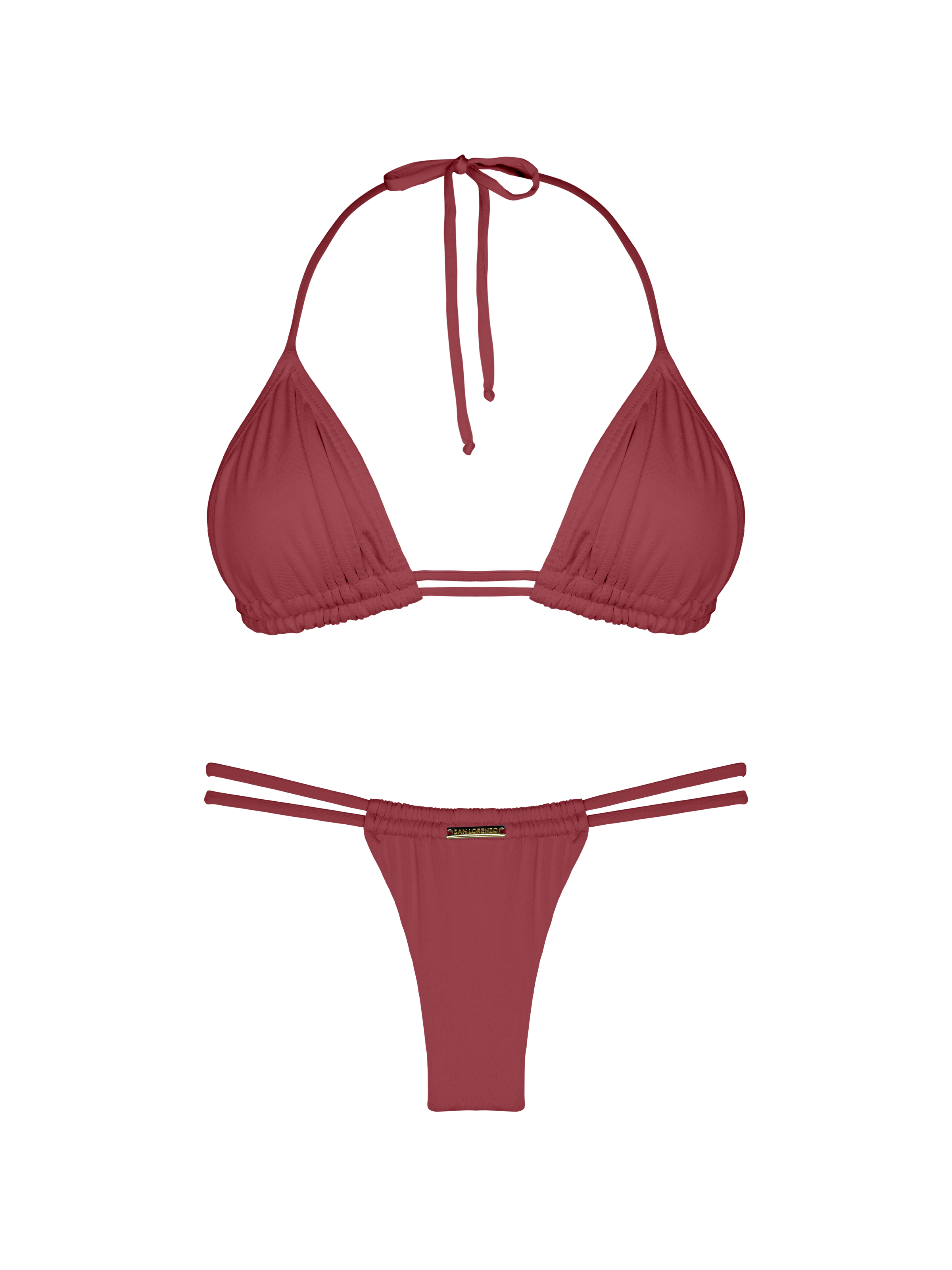Essential Solids Taupe Truffle Double Loop String Bikini Bottom