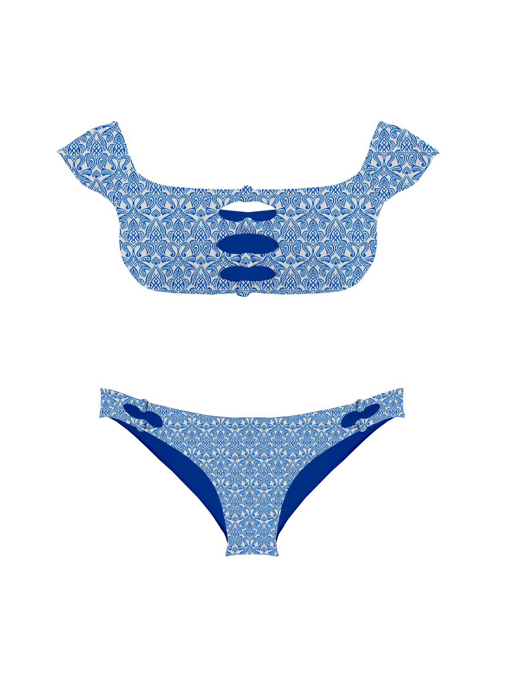 Marrakesh Zellige Zephyr Brief Knotted Bikini Bottom